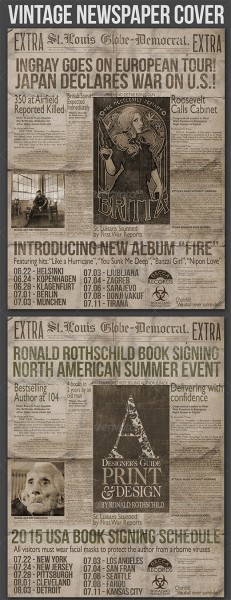 Vintage Newspaper Cover | Scarab13 Designs, Creative Resources for Masses