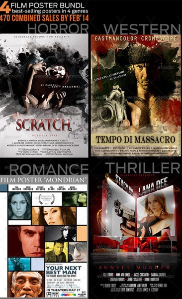 4 Movie Posters Bundle | Scarab13 Designs, Creative Resources for Masses