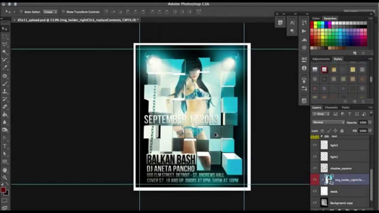 How to make a 3D Squares Poster - Photoshop Tutorial
