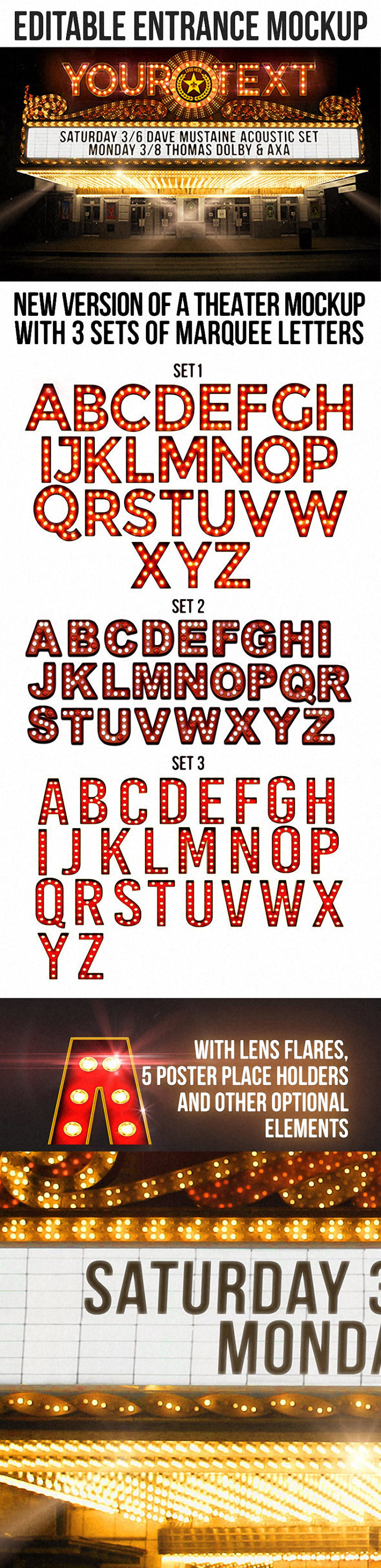 Editable Marquee Theatre Mockup Template | Scarab13 Designs, Creative ...