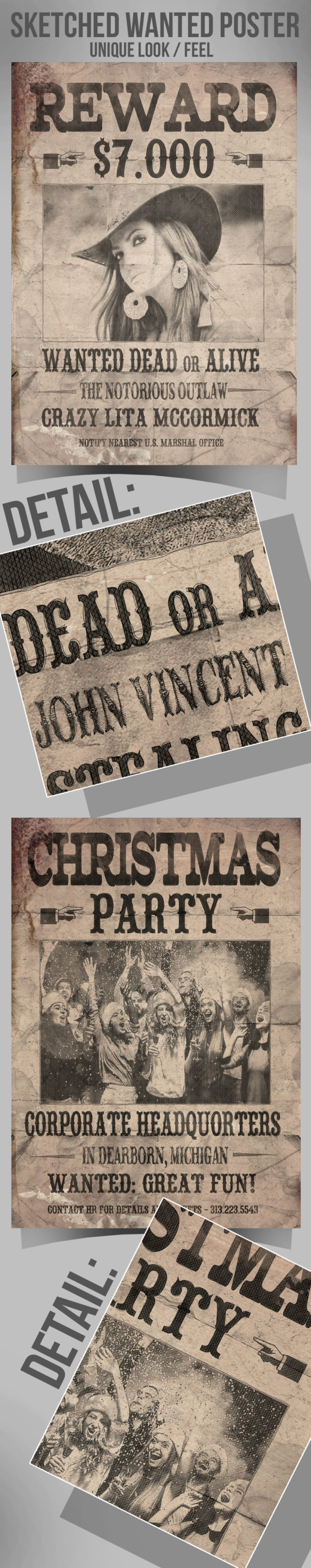 Hand Sketched Old Western Poster | Scarab13 Designs, Creative Resources ...